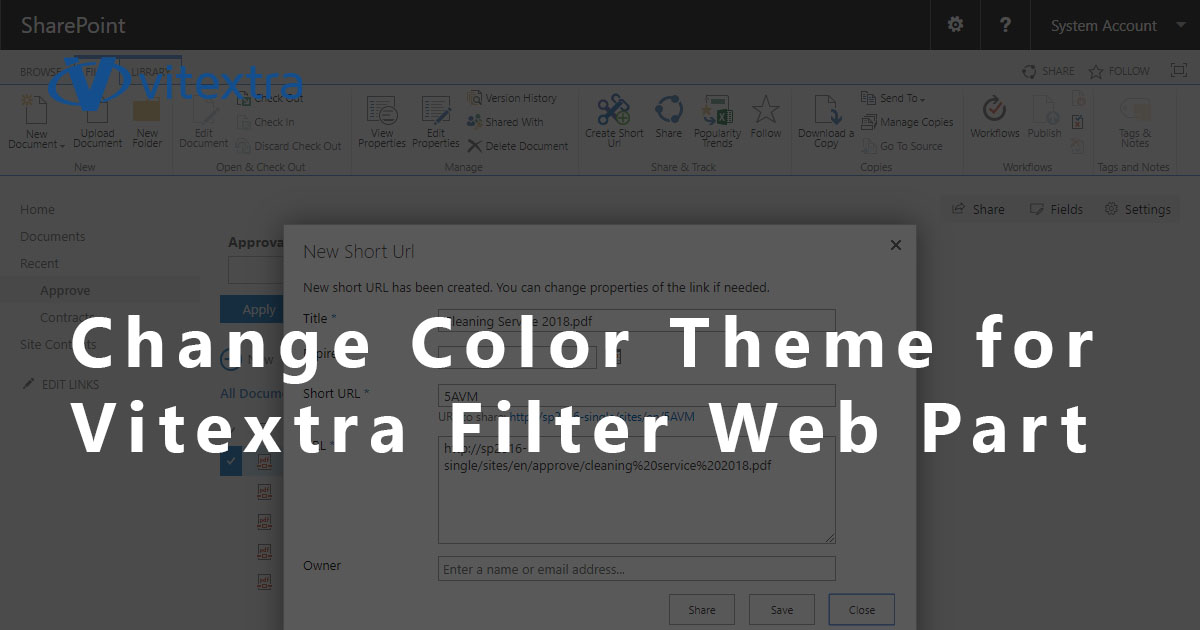 Change Color Theme for Vitextra Filter Web Part - Vitextra