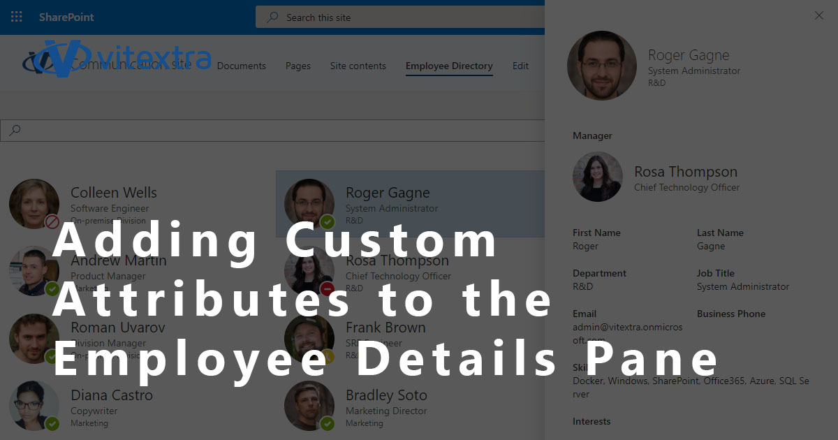 Adding Custom Attributes to the Employee Details Pane - Vitextra