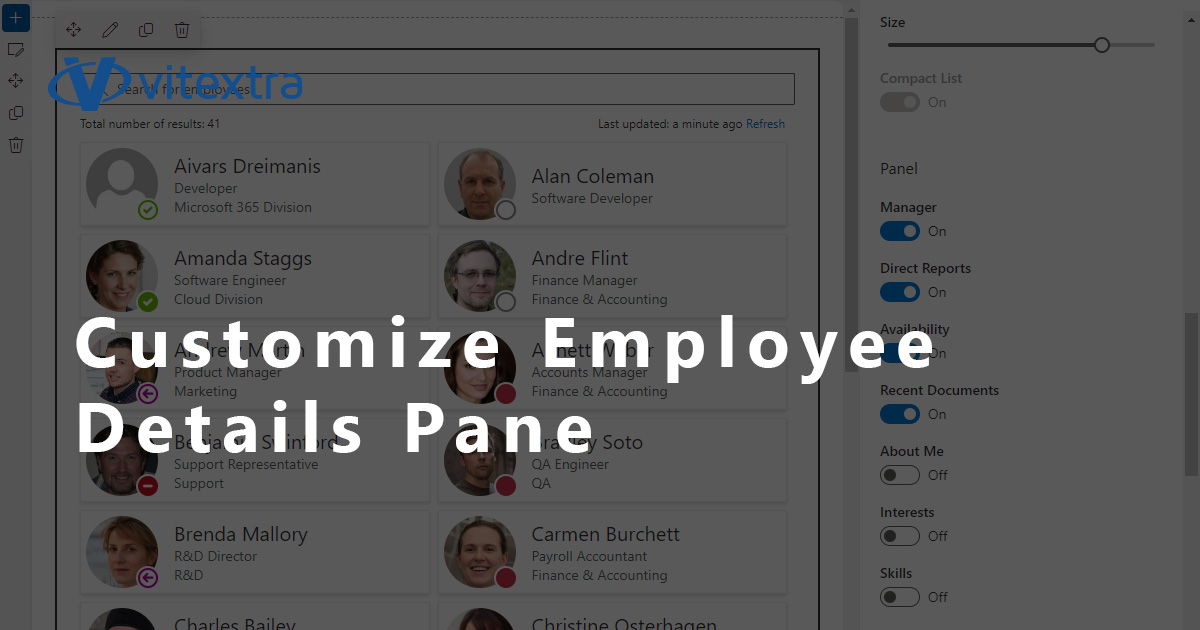 Customize Employee Details Pane - Vitextra