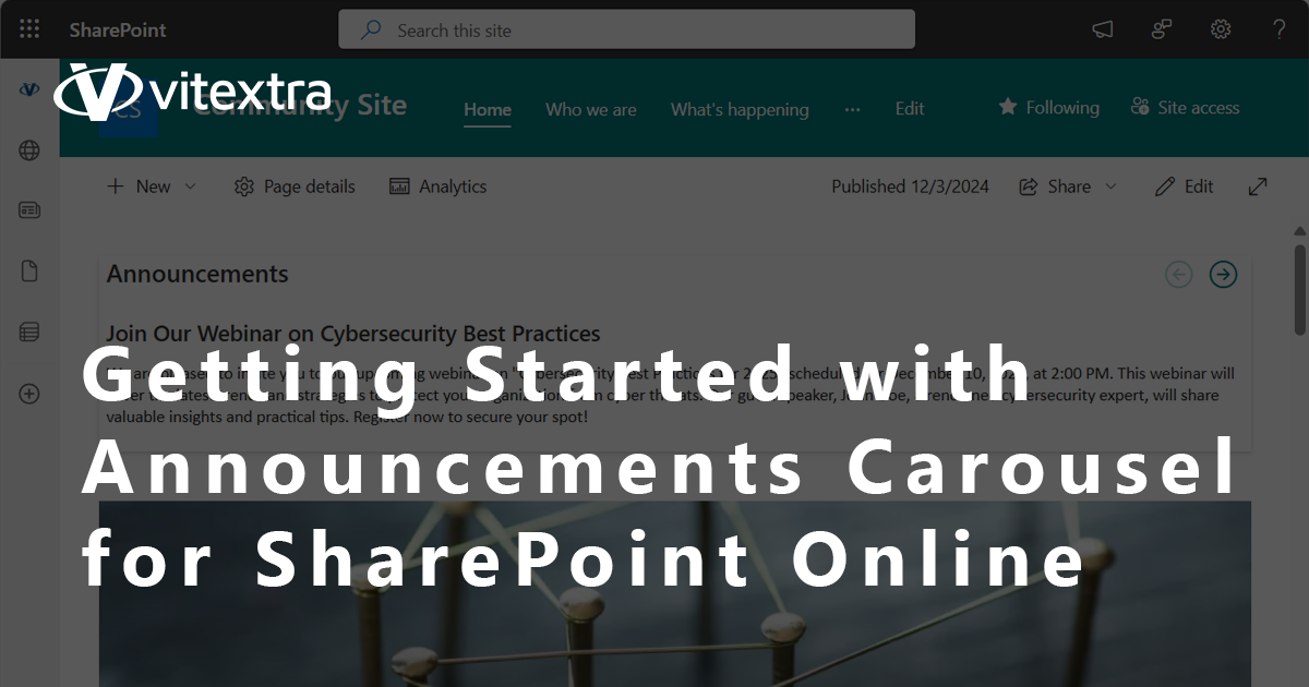 Getting Started with Announcements Carousel for SharePoint Online - Vitextra